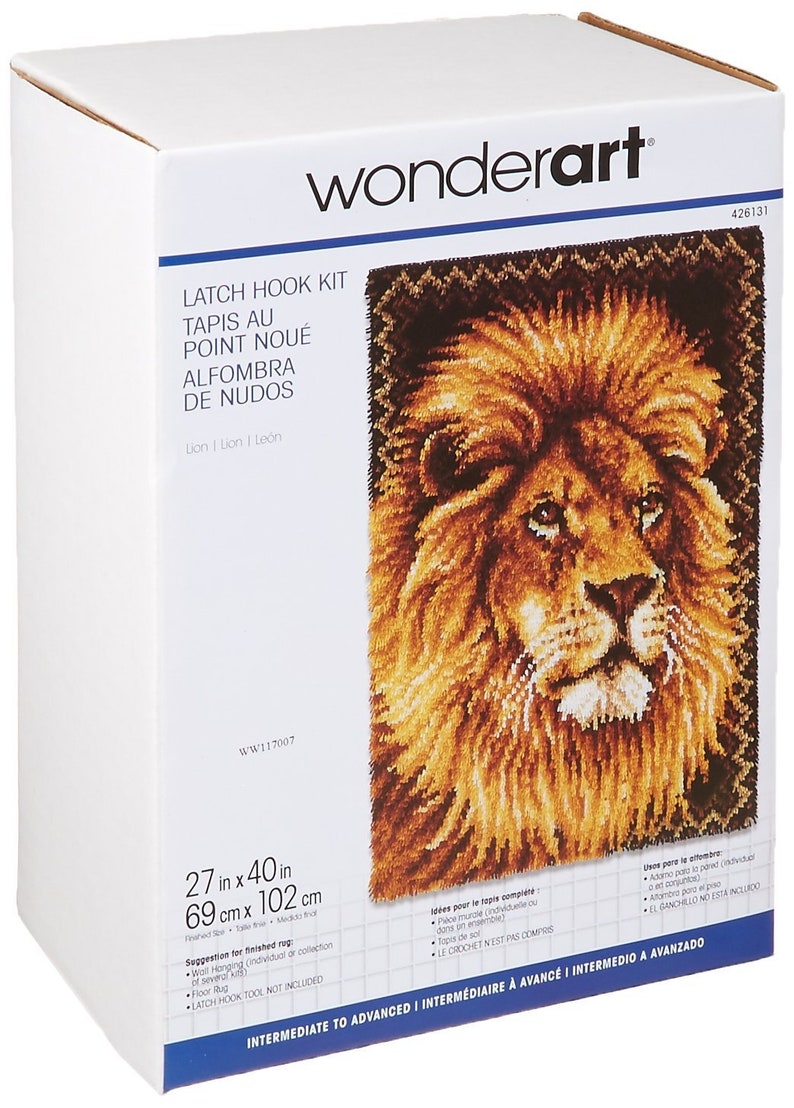 Wonderart Latch Hook Kit - Lion 27"x40" - Etsy