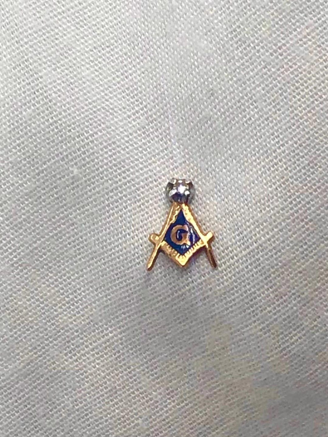 10K Gold Masonic Pin Tie Tac With Diamond - Etsy