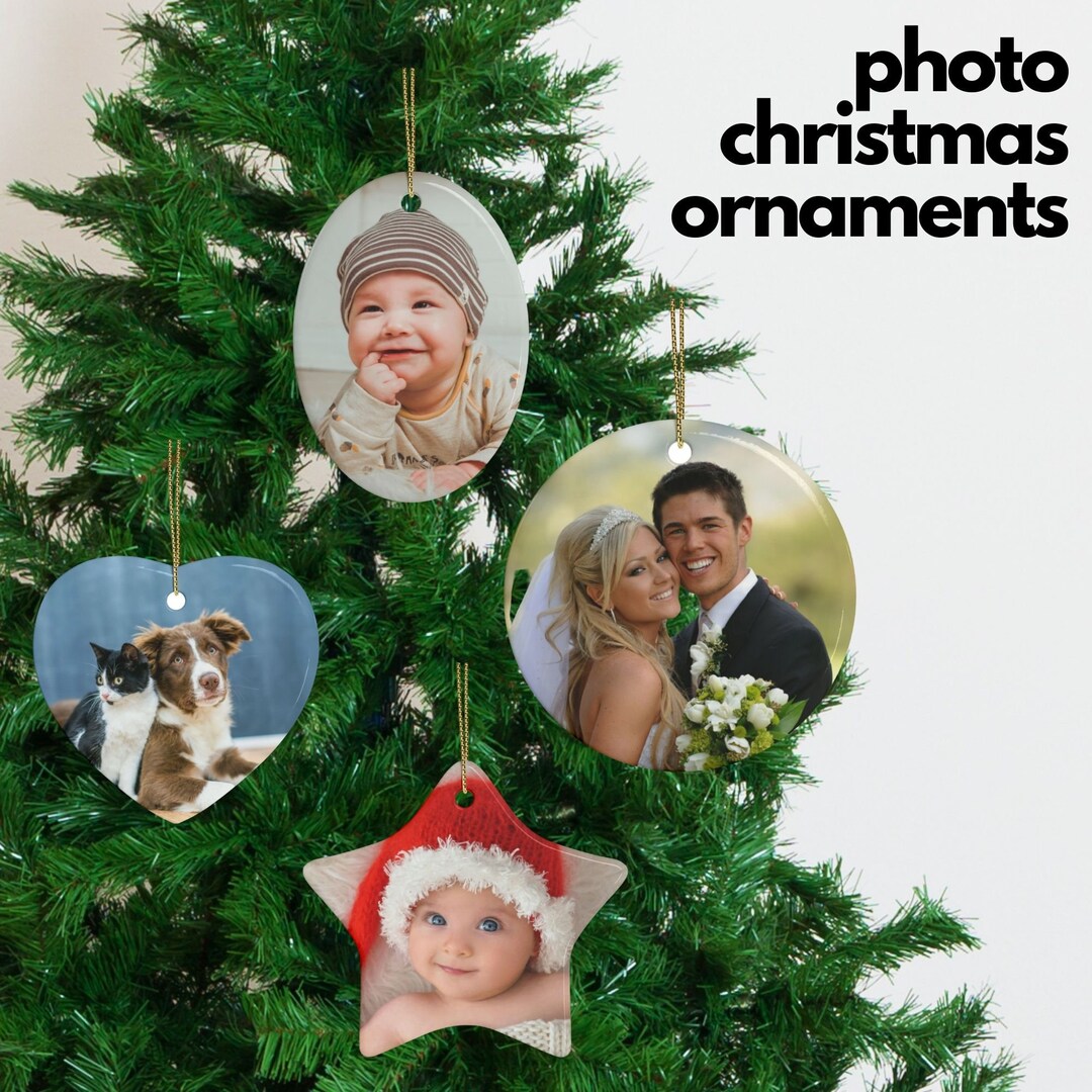 Custom Photo Ornaments for Christmas Tree Printed Ceramic - Etsy
