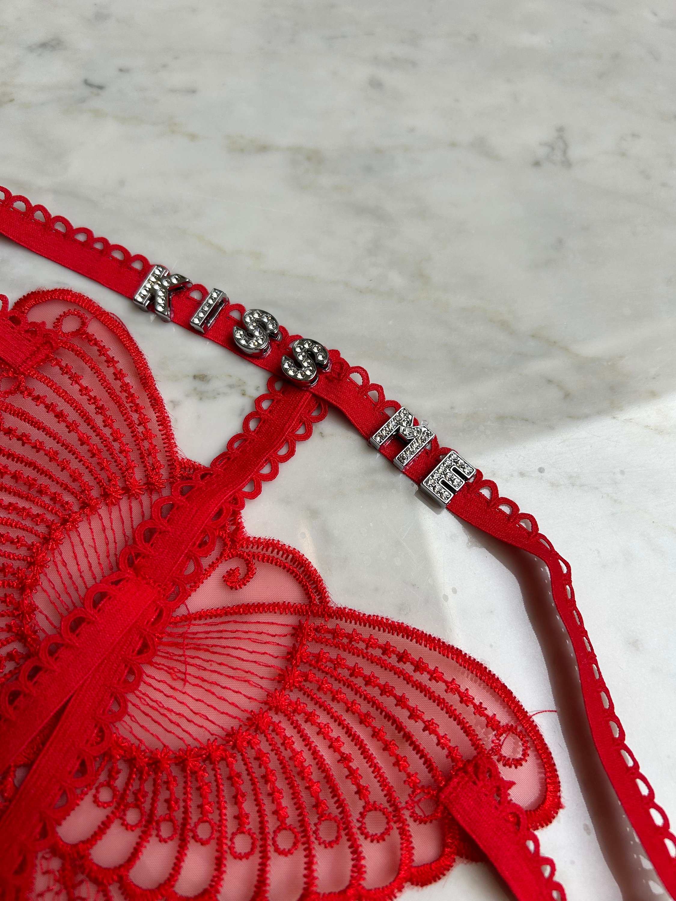 Custom Sexy Thong With Rhinestone Letters and Butterfly Sexy Body Chain ...