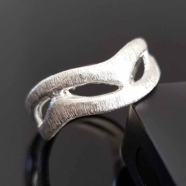 Brushed Silver Ring - Etsy