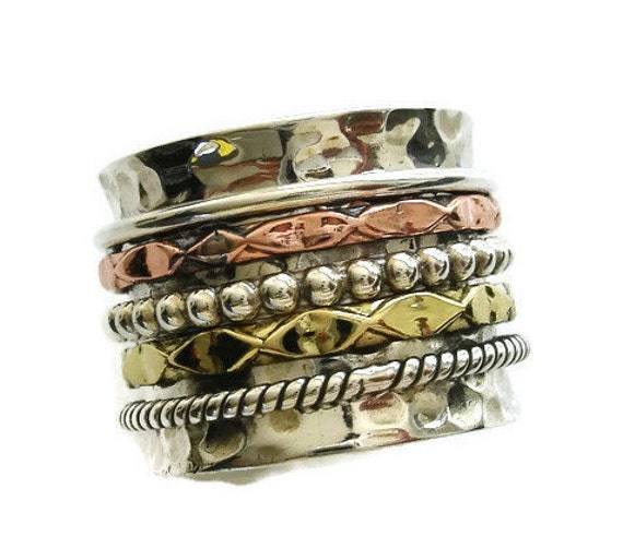 Long Spinner Ring Chunky Spinning Ring Meditation Ring - Etsy UK