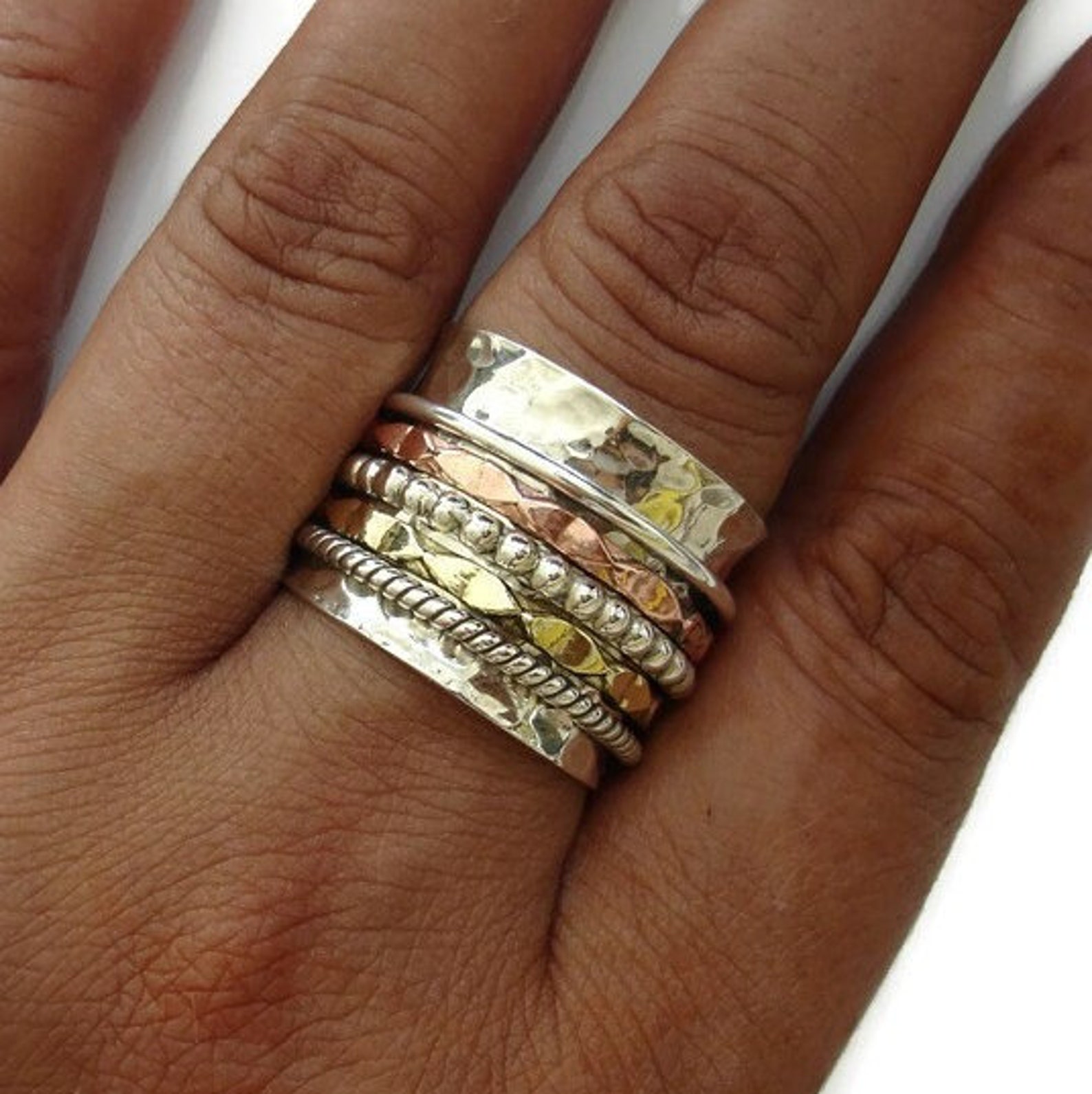 Long Spinner Ring Chunky Spinning Ring Meditation Ring - Etsy UK