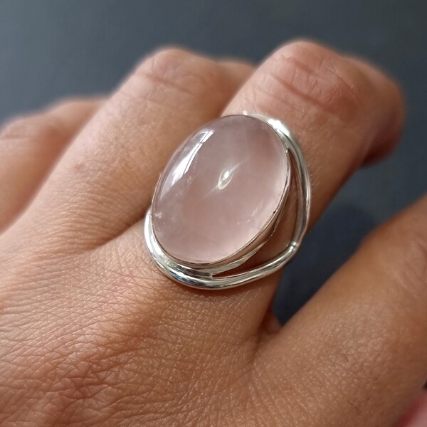 Rose Quartz Ring - Etsy