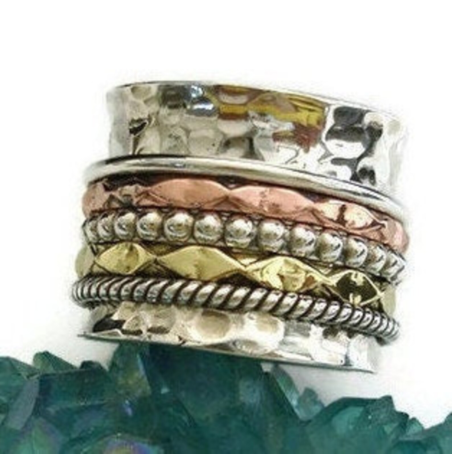 Long Spinner Ring Chunky Spinning Ring Meditation Ring - Etsy UK