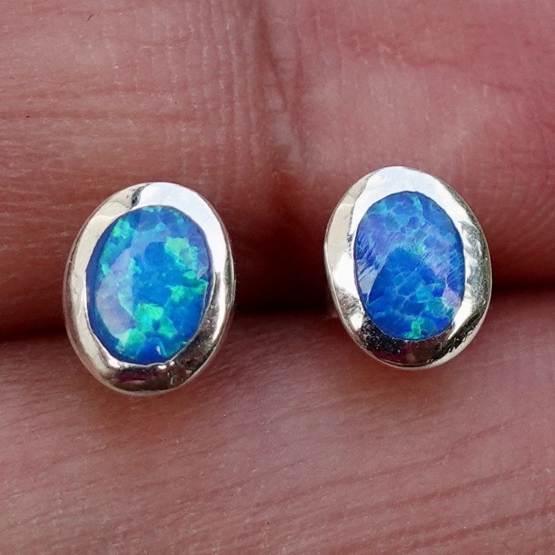 Blue Opal Earrings - Etsy