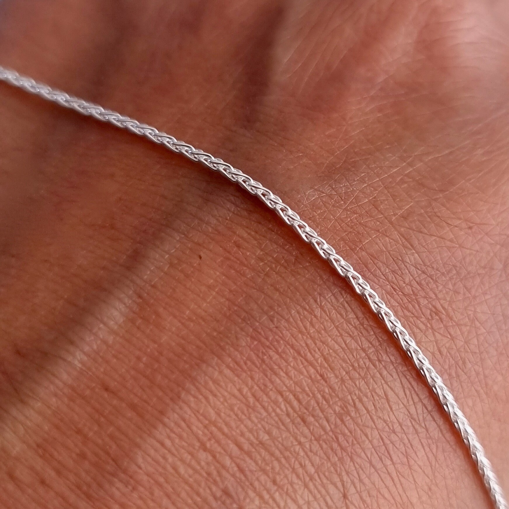 Wheat Spiga Chain 1.5mm 925 Sterling Silver Chain 16 | Etsy UK