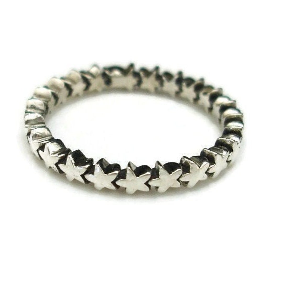 Celestial Star Sterling Silver Stacking Ring, Delicate and Unusual ...