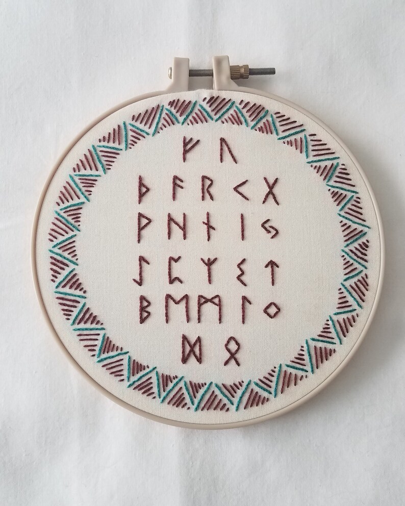 Elder Futhark Runic Alphabet Hand Stitched Embroidery - Etsy