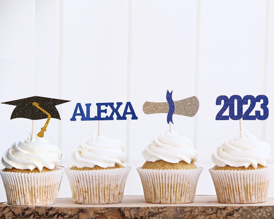 Custom 2023 Name Graduation Cupcake Toppers Custom Cupcake - Etsy