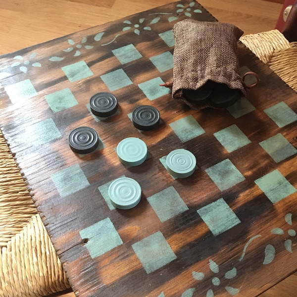 Wood Checker Board - Etsy