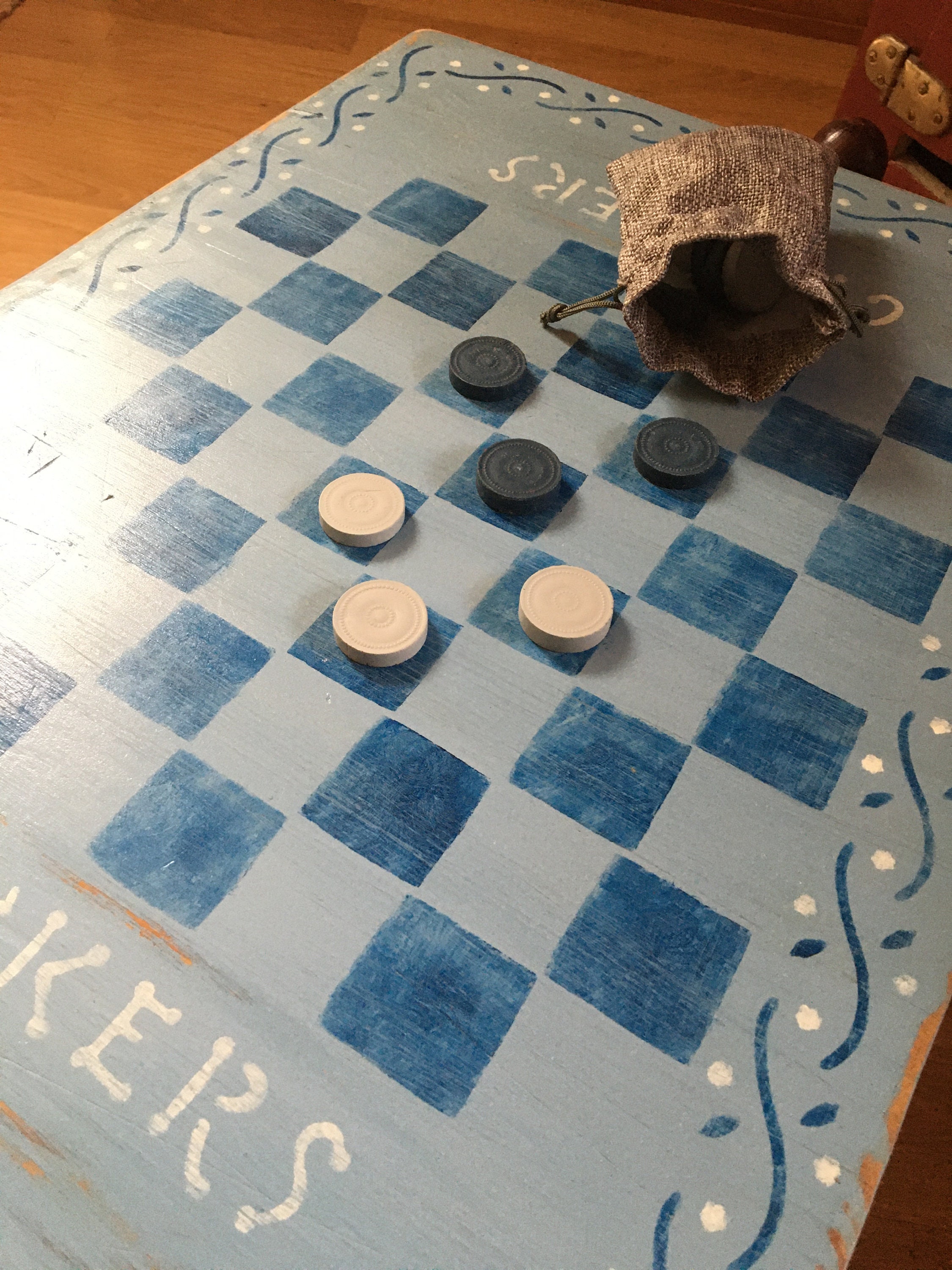 Handmade Rustic Checker Board and Checkers - Etsy