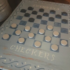 Handmade Rustic Checker Board and Checkers - Etsy