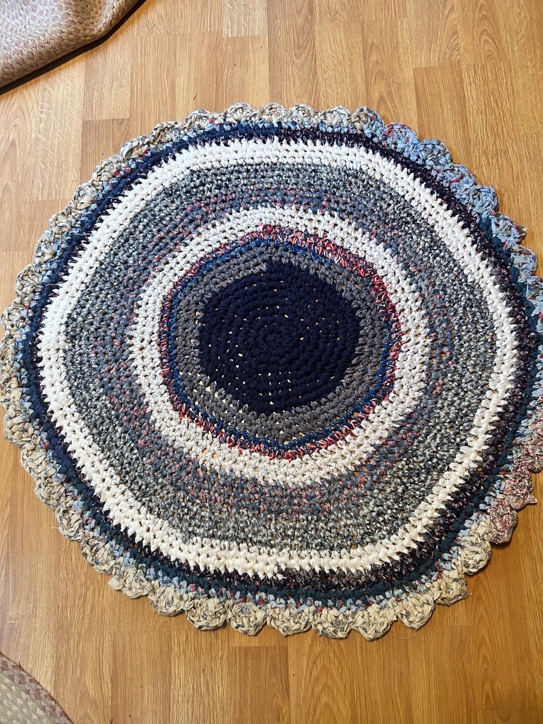 Round Crochet Rag Rug - Etsy