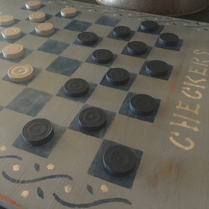 Handmade Rustic Checker Board and Checkers - Etsy