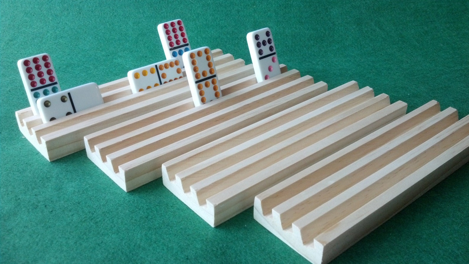 WOODEN DOMINO HOLDERS - Set of 4 - Etsy