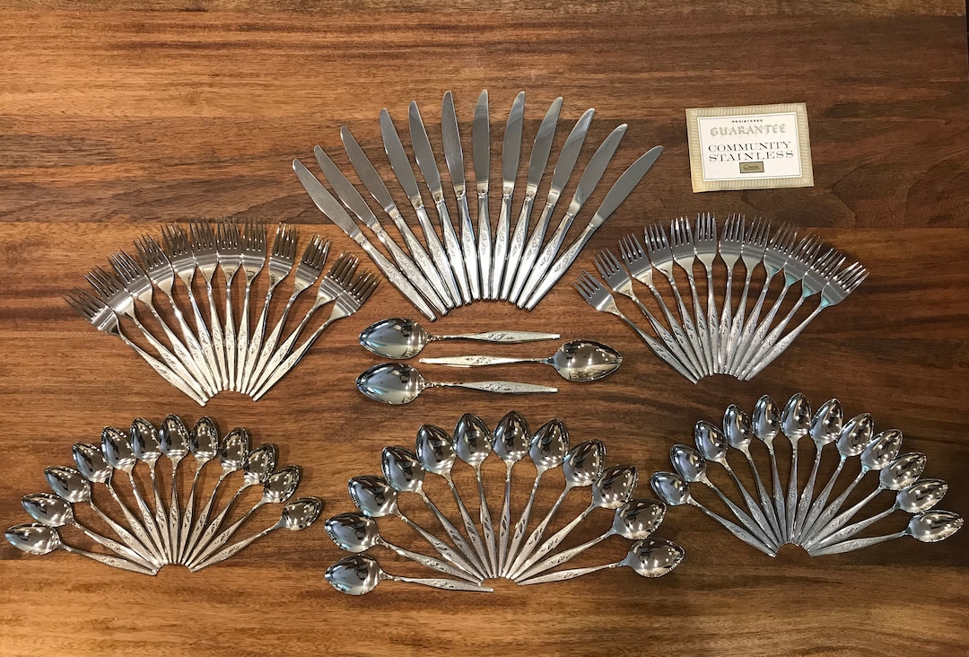 Oneida Silver Community Stainless Silverware / Flatware Complete Set ...