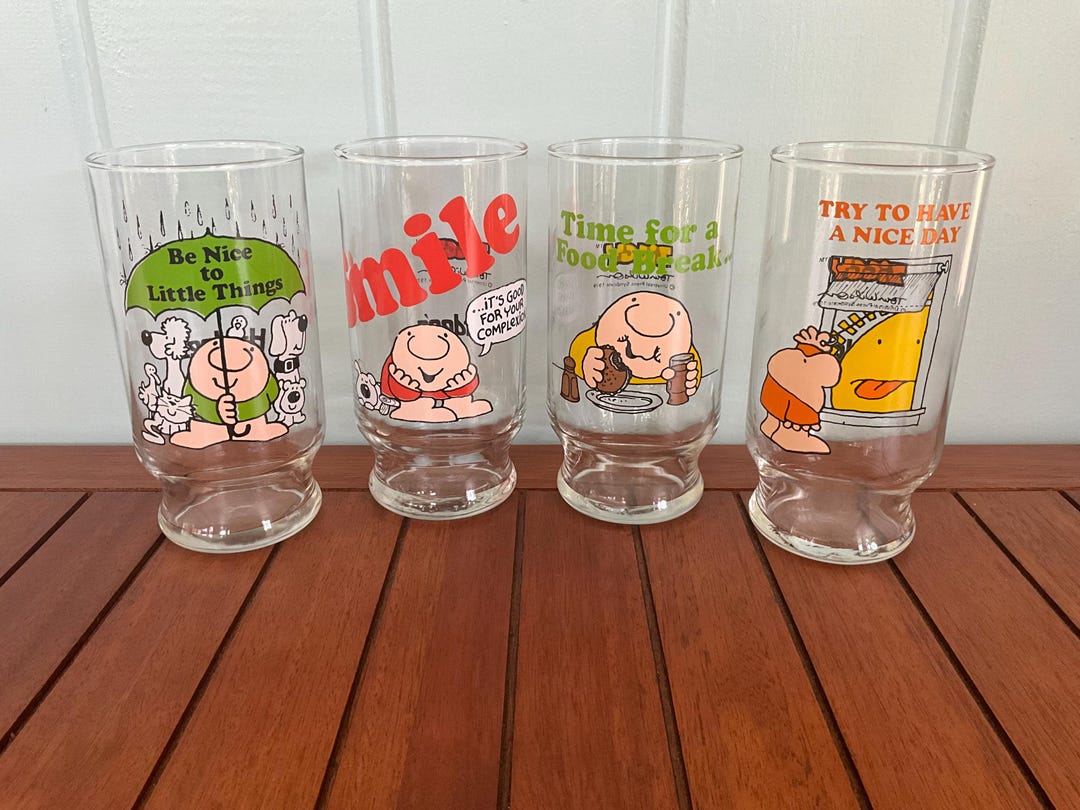 1979 Hardee’s Ziggy Glass, Tom Wilson Comic Glasses - Be Nice to the ...