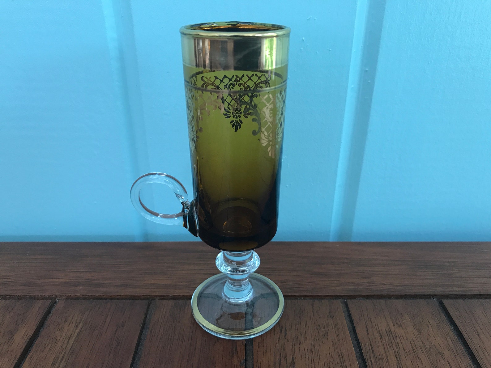 Five Brown Aperitif Glasses / Pousse Cafe Glasses / Liqueur Glasses ...
