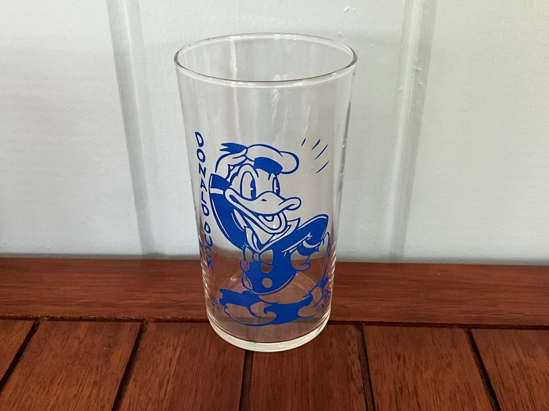 1936 Walt Disney Donald Duck Glass, First Dairy Series - 4.75” Blue - Etsy
