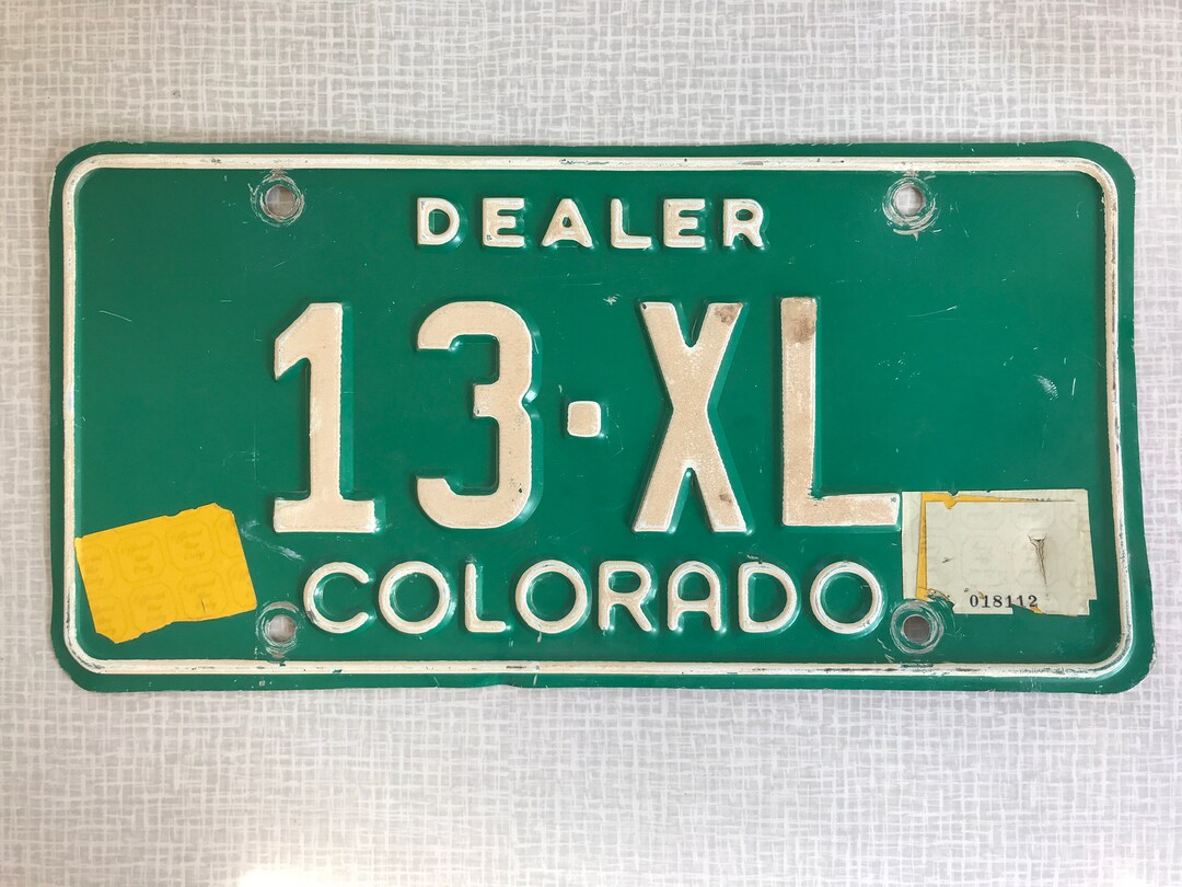 One Vintage License Plate - Dealer Plate - Colorado - Etsy