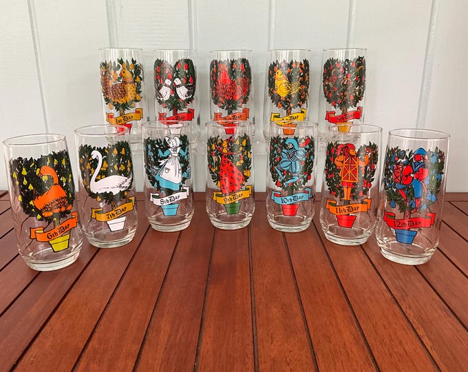 Complete Set of the 12 Days of Christmas Glasses, Pepsi Logo ...