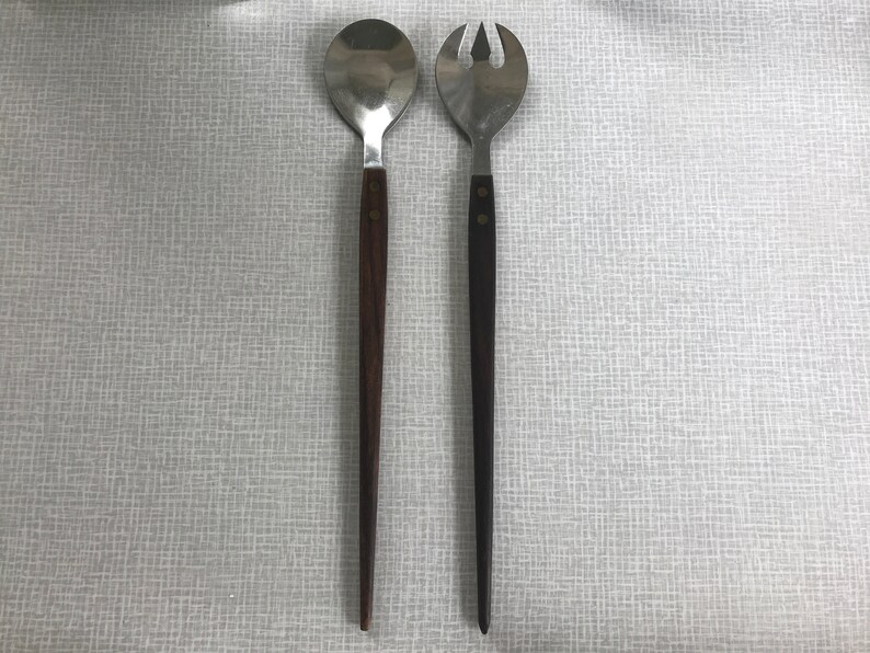 Mid Century Danish Modern Wood Handle Silverware / Flatware - Etsy