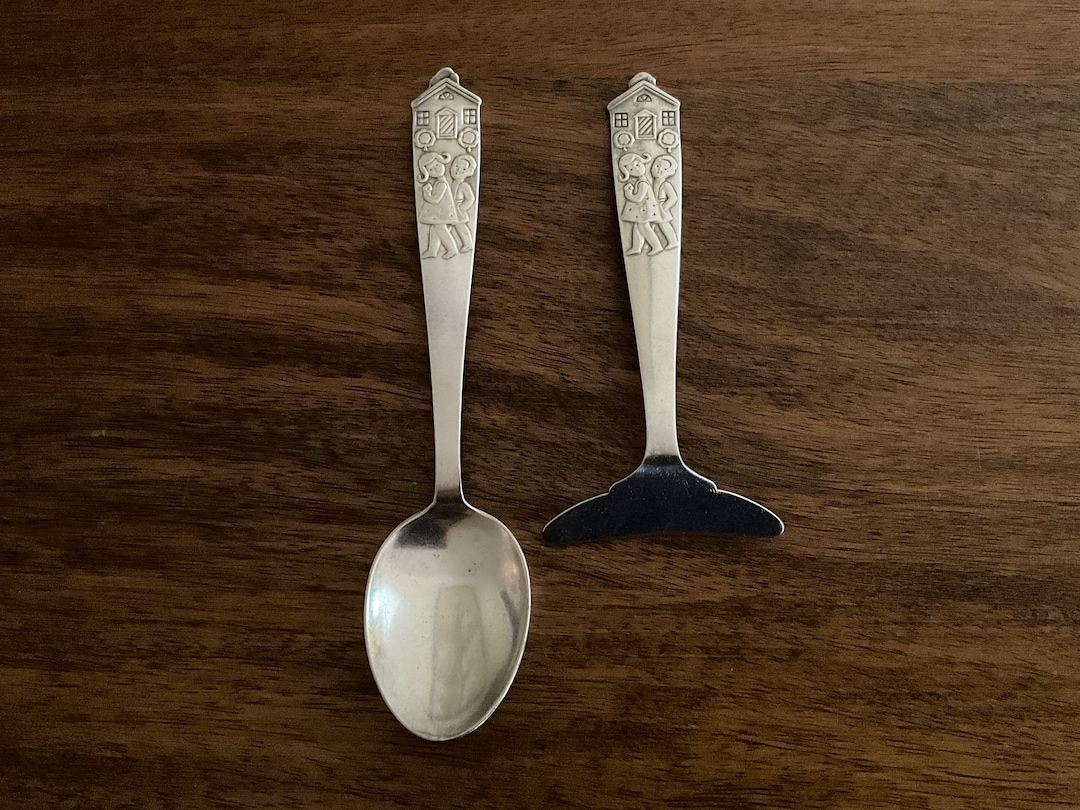 Silverplate Baby Silverware / Flatware - Spoon, Pusher - Boy, Girl ...