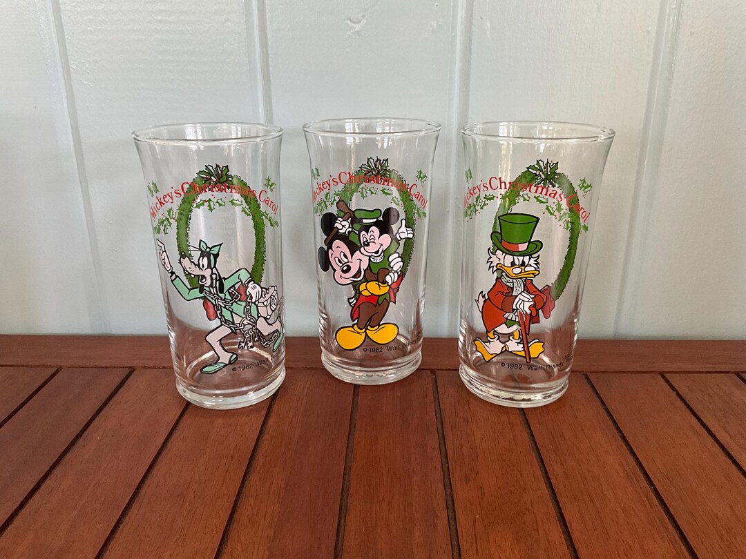 1982 Mickeys Christmas Carol the Coca-cola Company Glasses Goofy ...