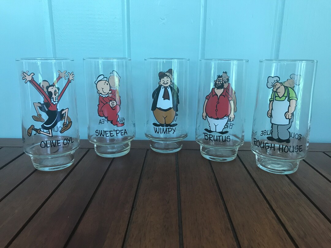 One 1975 Coca-cola Kollect-a-set Series Popeye Glass Olive - Etsy