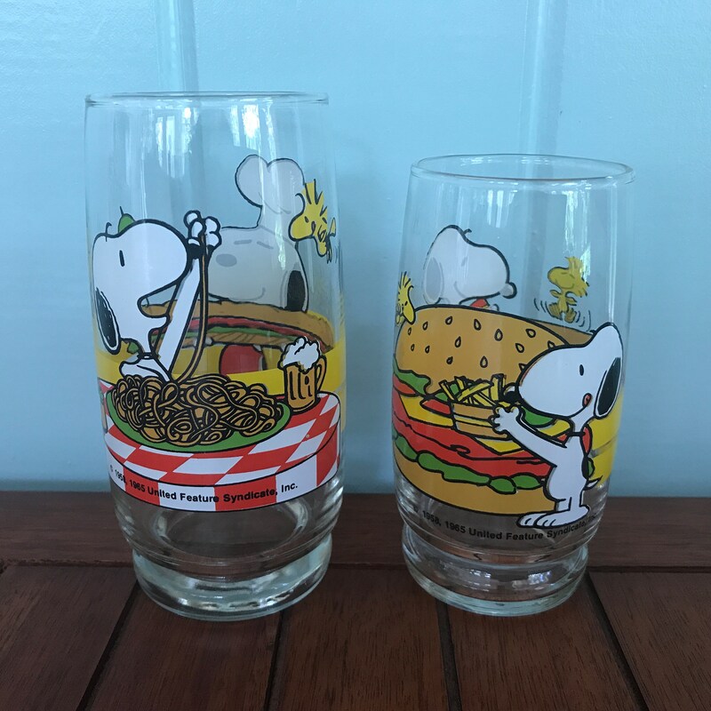 Snoopy Glass - Etsy
