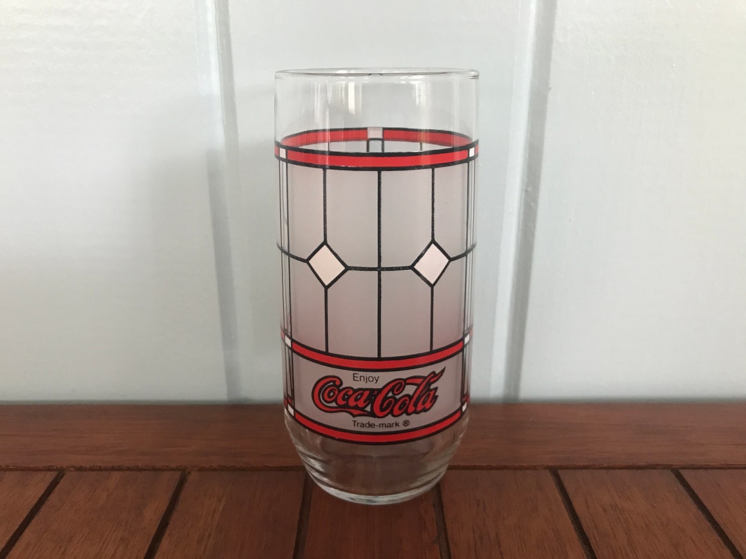 One Cola-cola Stained Glass Design Coke Glass by Libbey - Etsy