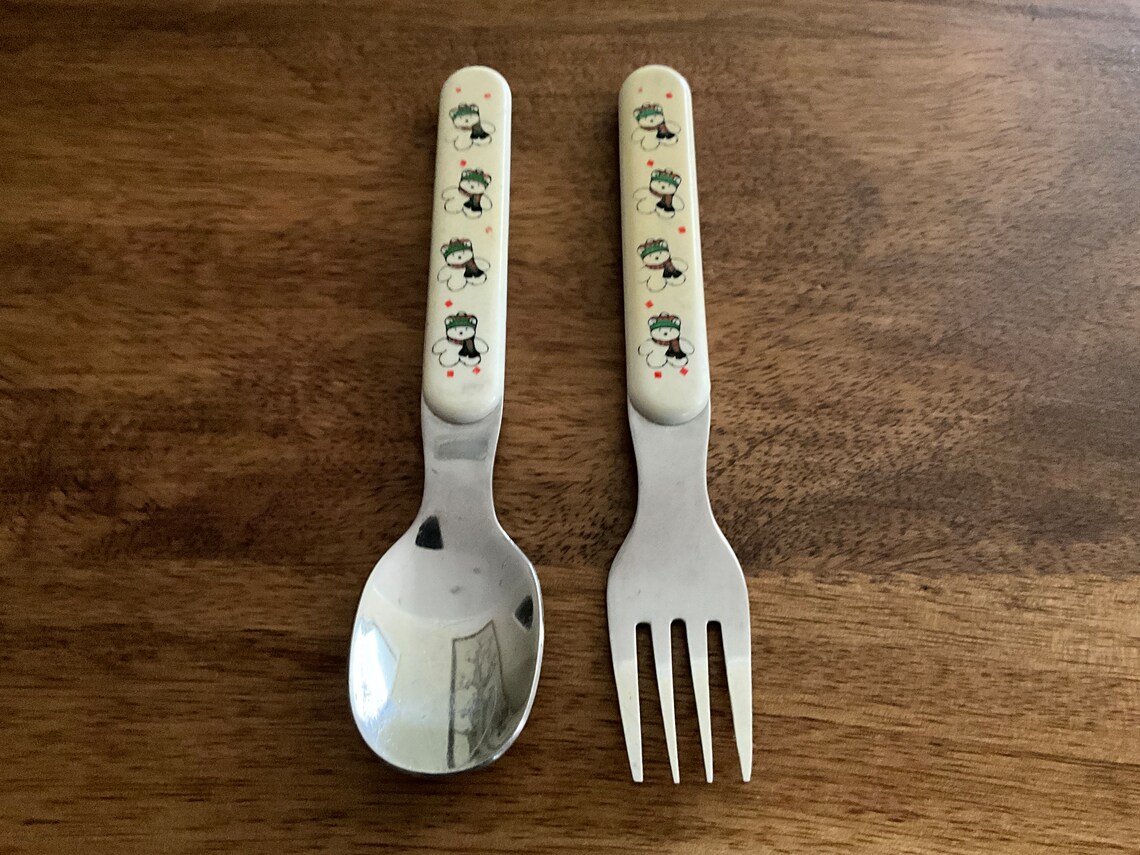 Holiday / Christmas Youth Silverware / Flatware - Fork and Spoon ...