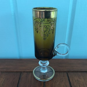 Five Brown Aperitif Glasses / Pousse Cafe Glasses / Liqueur Glasses ...