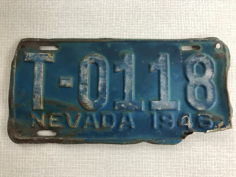 One Vintage License Plate - Nevada 1940, 1945, 1946 - Etsy