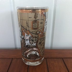 Two Cera Glass Maps Glasses - Atlas/globe/world Map Highball/tumblers ...