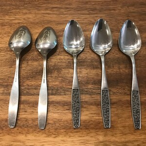 Mid Century Flower Handle Stainless Steel Japan Flatware / Silverware ...