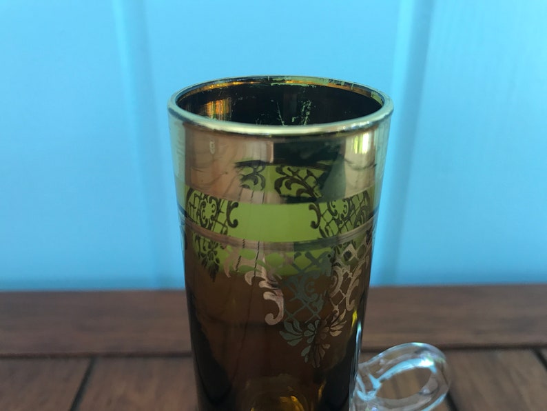 Five Brown Aperitif Glasses / Pousse Cafe Glasses / Liqueur Glasses ...