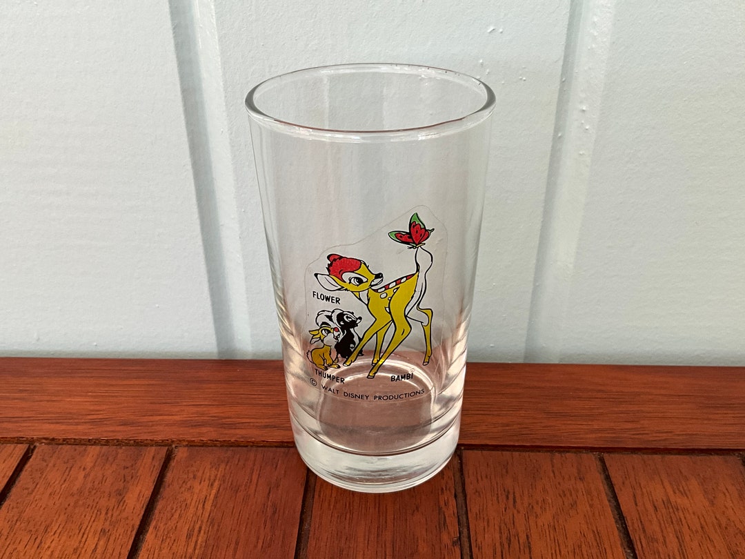 Walt Disney Productions Bambi Thumper and Flower Decal Glass - Etsy