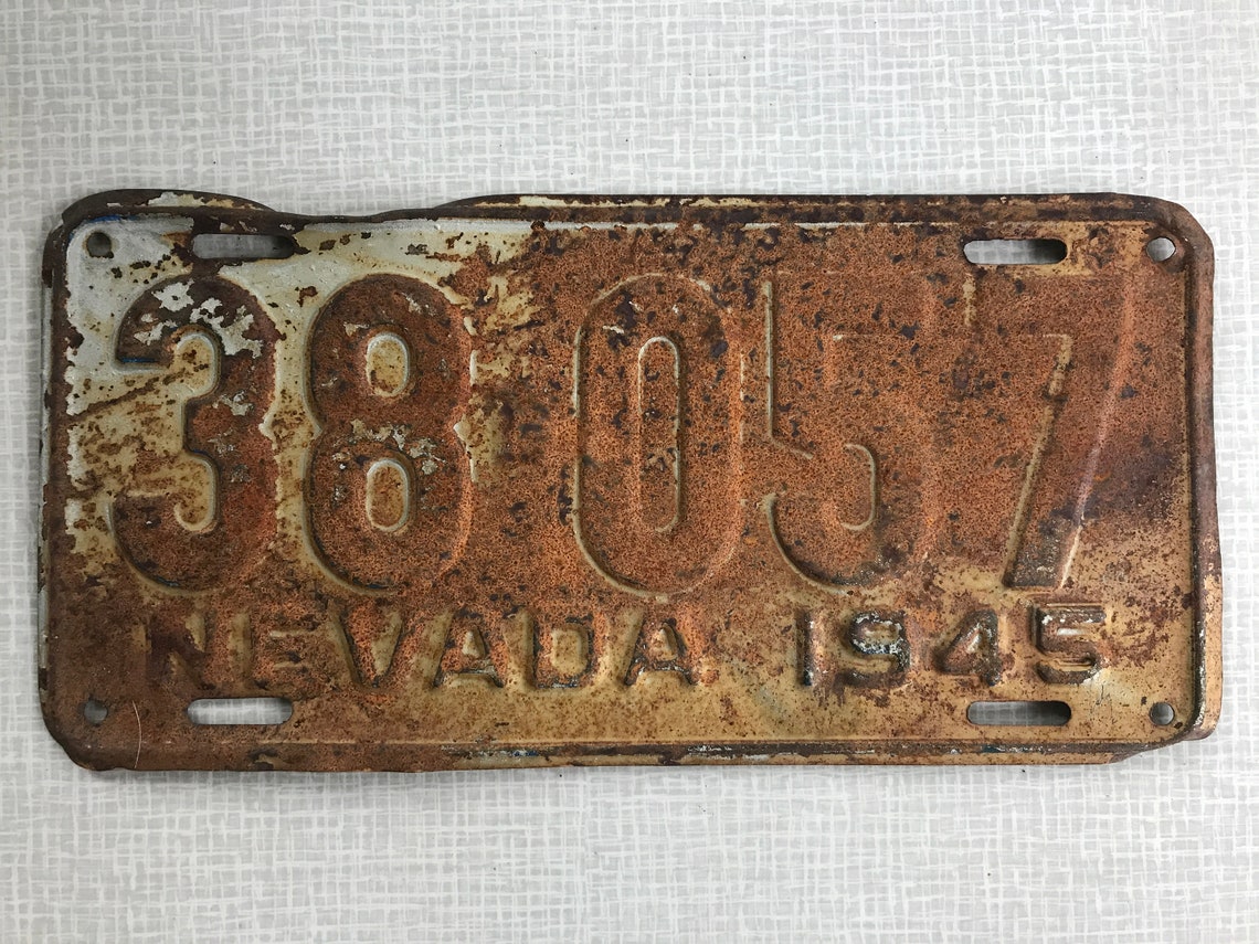 One Vintage License Plate - Nevada 1940, 1945, 1946 - Etsy