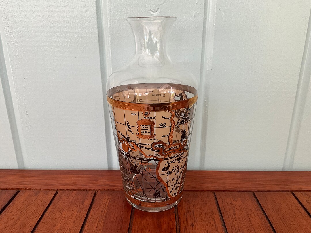 Cera Glass Maps Decanter - Atlas/globe/world Map - Etsy
