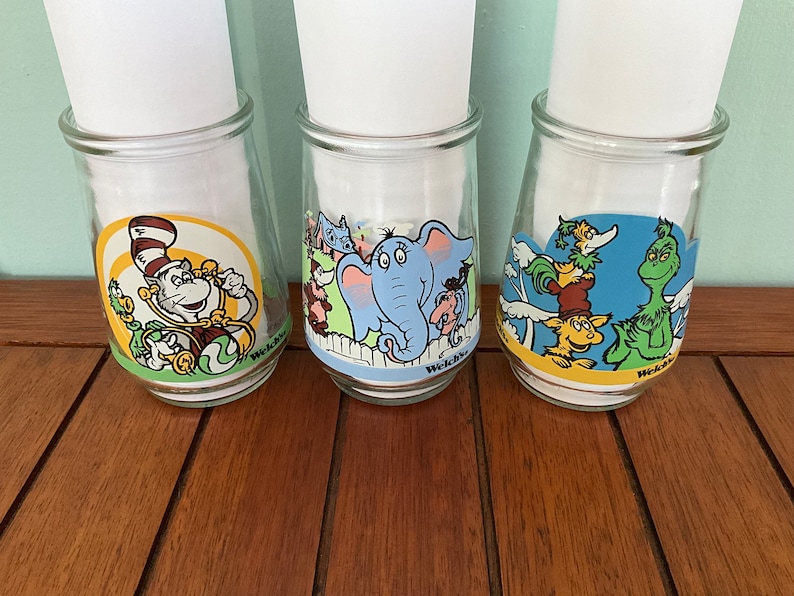 Welch’s the Wubbulous World of Dr. Seuss Glasses, Jelly Jar Glass - Cat ...