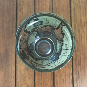 Two Cera Glass Maps Glasses - Atlas/globe/world Map Highball/tumblers ...