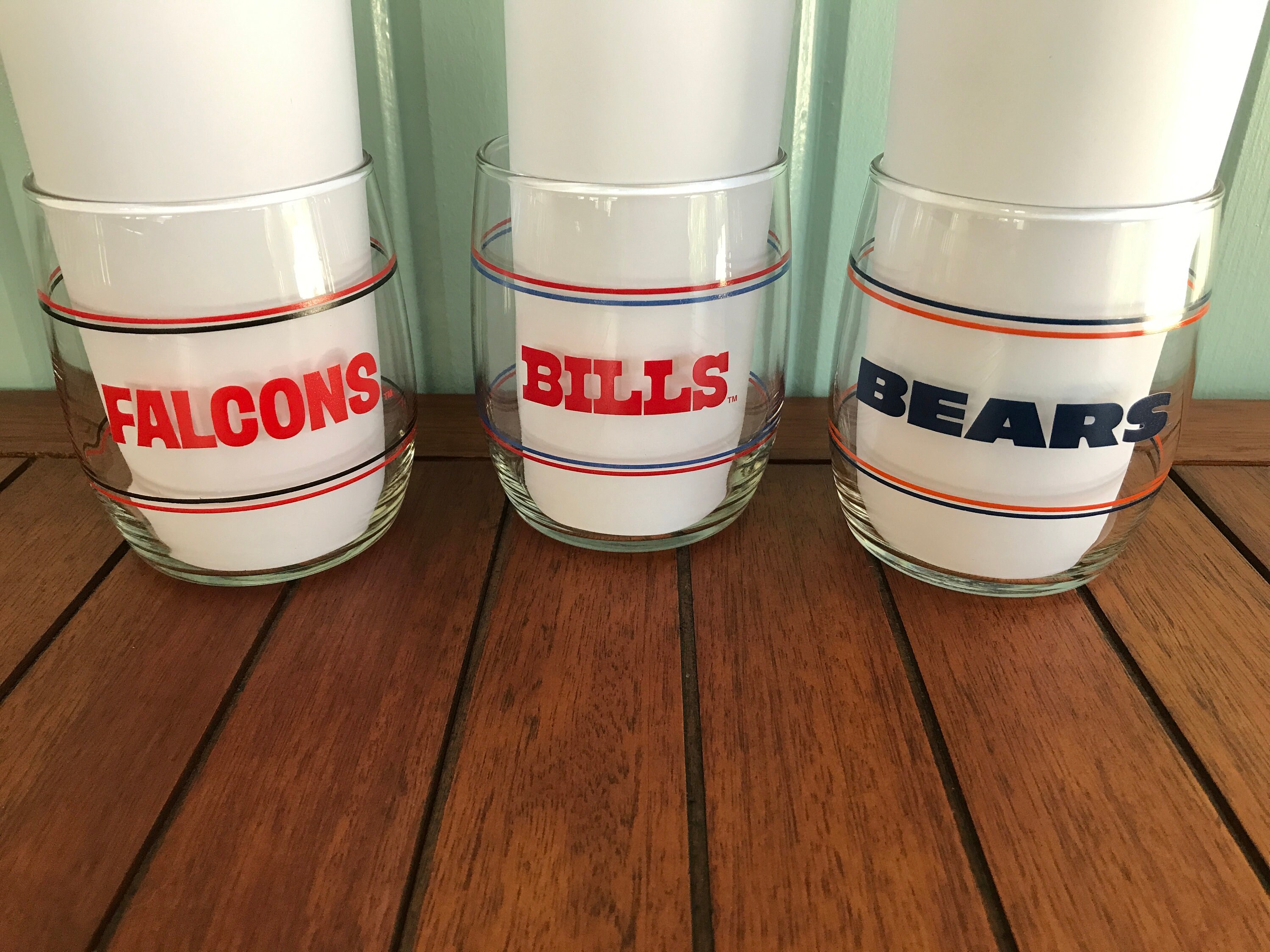 One NFL Football Glass Falcons Bills Bears Bengals - Etsy