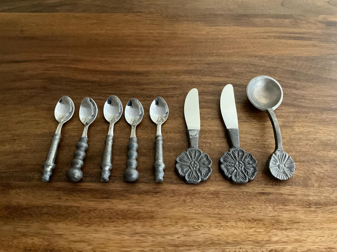 Pewter Handle Spoons and Knives - Etsy
