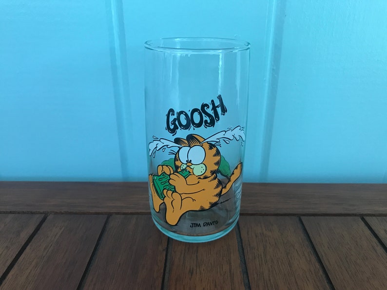 One 1978 Jim Davis Garfield Glass Garfield Drinking Soda - Etsy