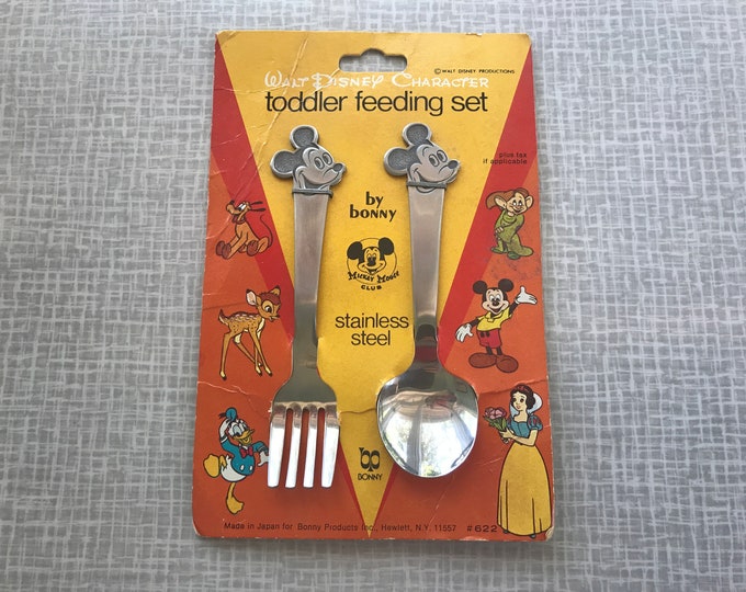 Walt Disney Mickey Mouse Stainless Steel Toddler Baby Silverware ...