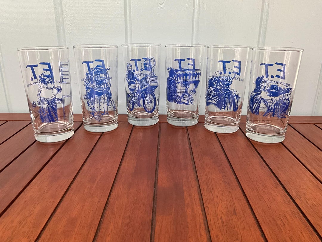 Set of Six 1988 Pepsi E.T. the Extra-terrestrial Glass - MCA Home Video ...
