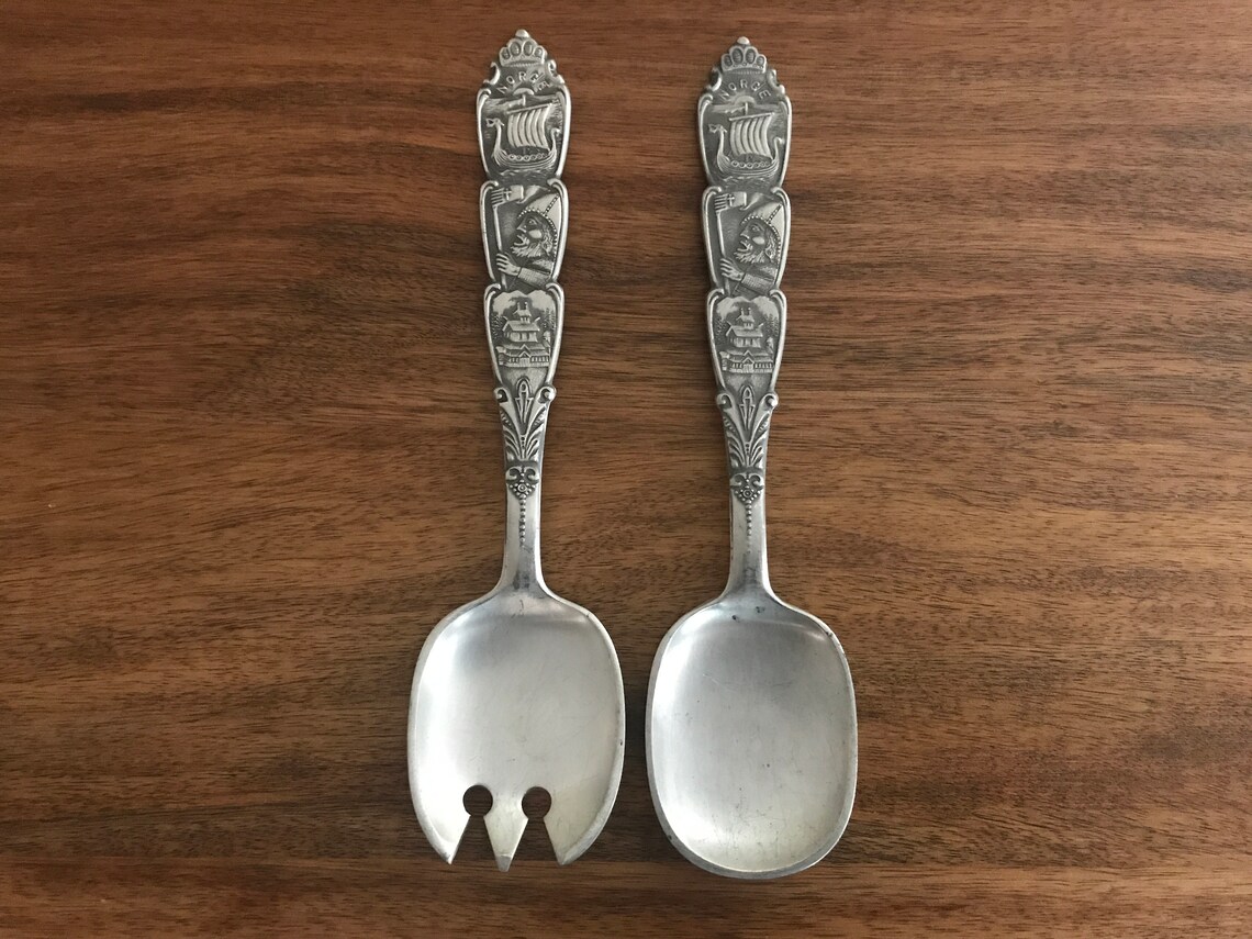 Konge-tinn Norge Gulsmed Holsen Viking Silverware / Flatware in the ...
