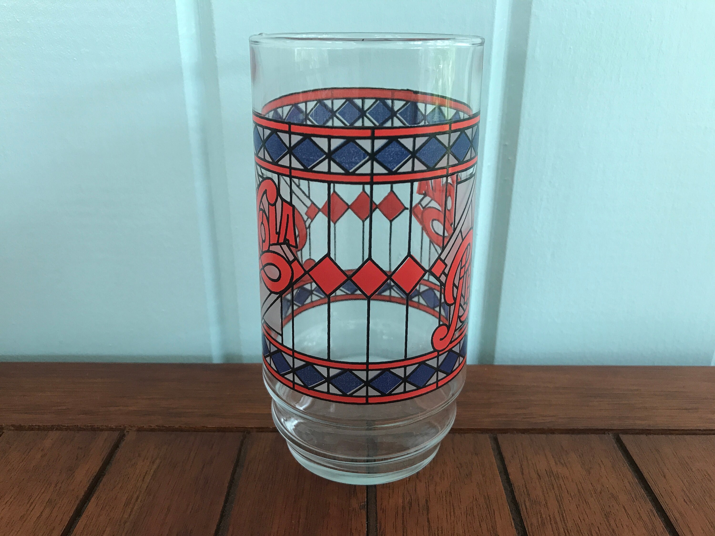 Six Pepsi Cola Glasses with Stained Glass Design | Etsy